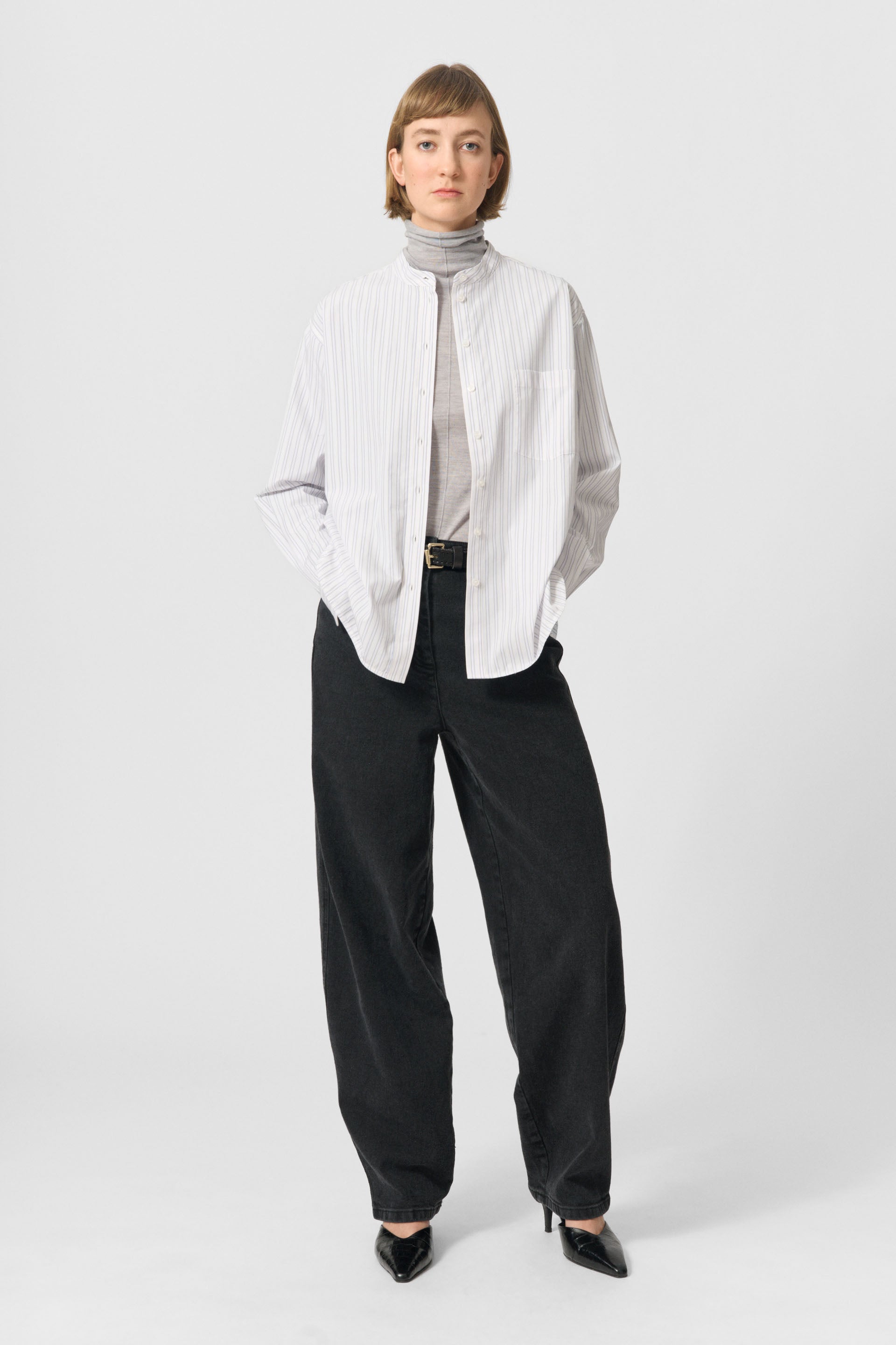Edgar Shirt - Dusty Blue Stripe