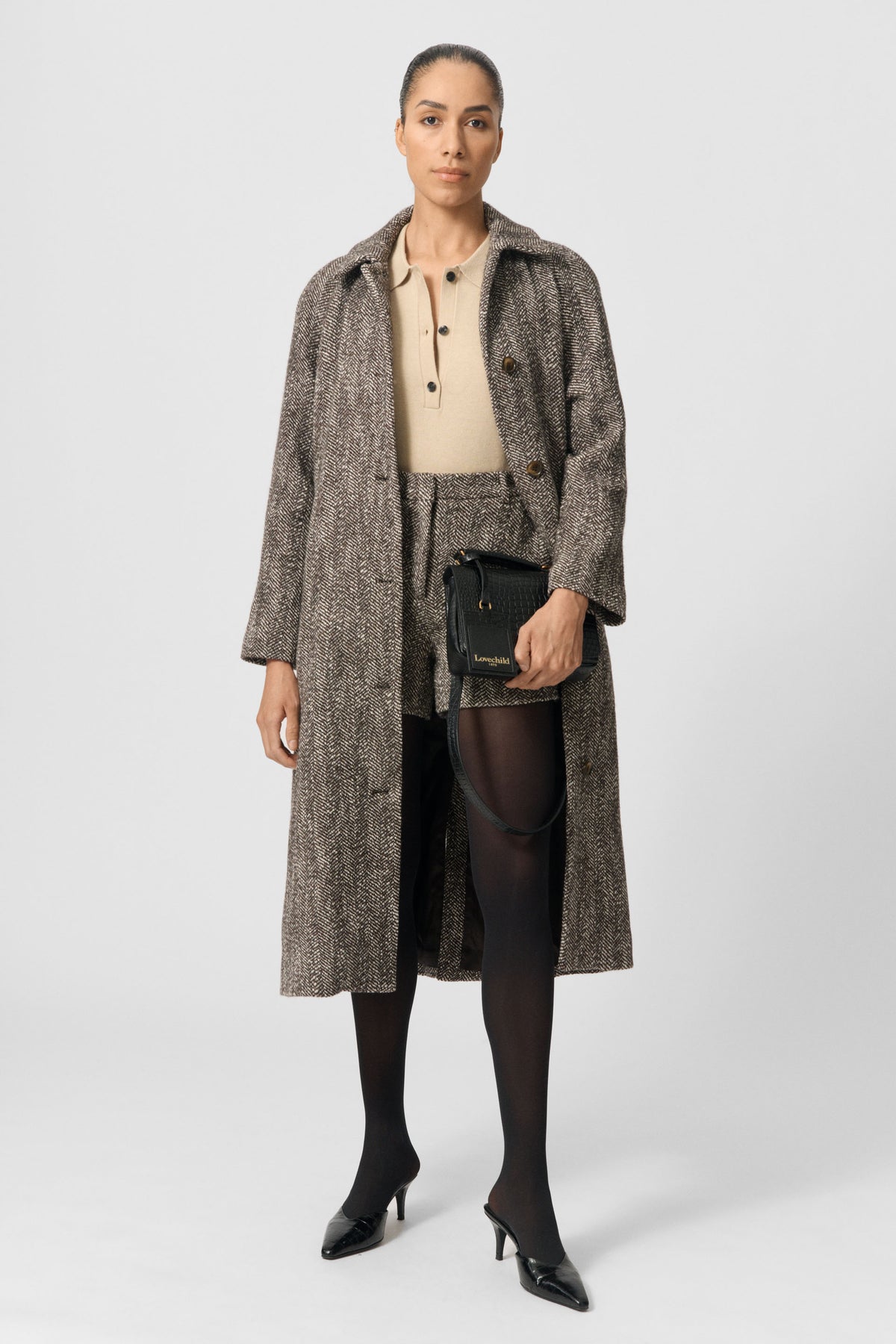 Taylor Coat - Brown Herringbone